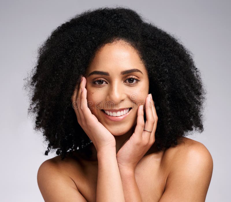 Beauty Skincare And Smile With Portrait Of Black Woman For Facial