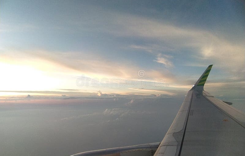 The Beauty of the Sky from Inside the Plane Stock Image - Image of ...