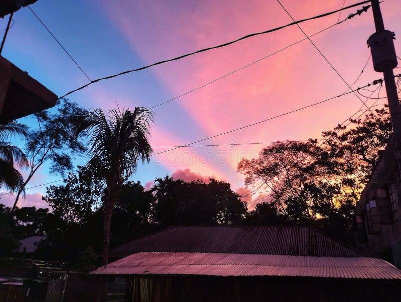 The Beauty of the Sky at the Last Moment of Sunset Stock Photo - Image ...