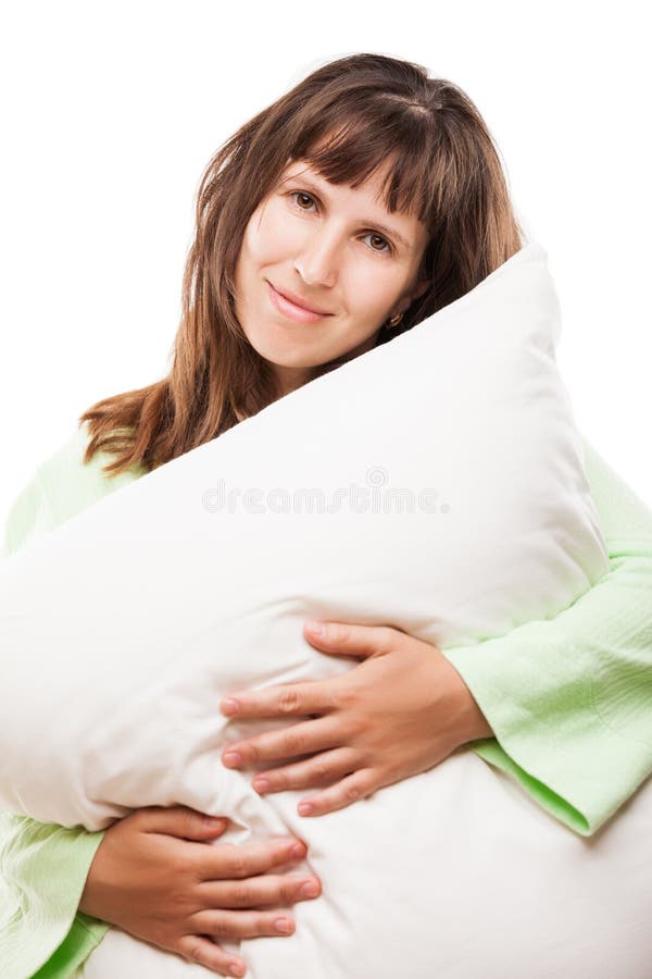 Beauty Young Smiling Woman In Bathrobe And Curled Spa Towel On H Stock