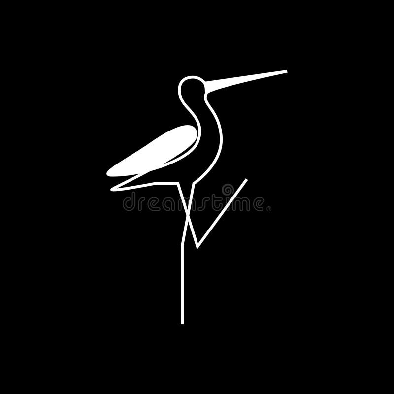 Snowy Egret Line Art Bird Logo Design Vector Stock Illustrations – 3 Snowy Egret Line Art Bird ...