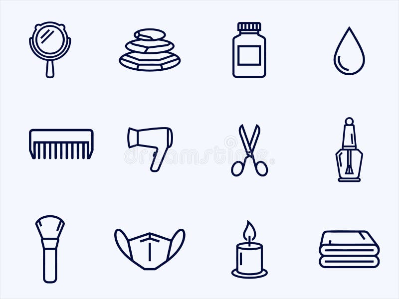 Spa Beauty Outline Icons Stock Illustrations – 6,122 Spa Beauty Outline ...
