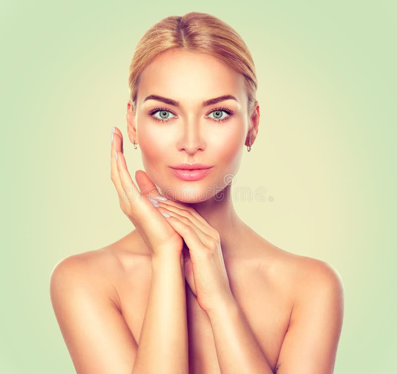 Beauty Woman Face Closeup Portrait Stock Image Image Of Caucasian