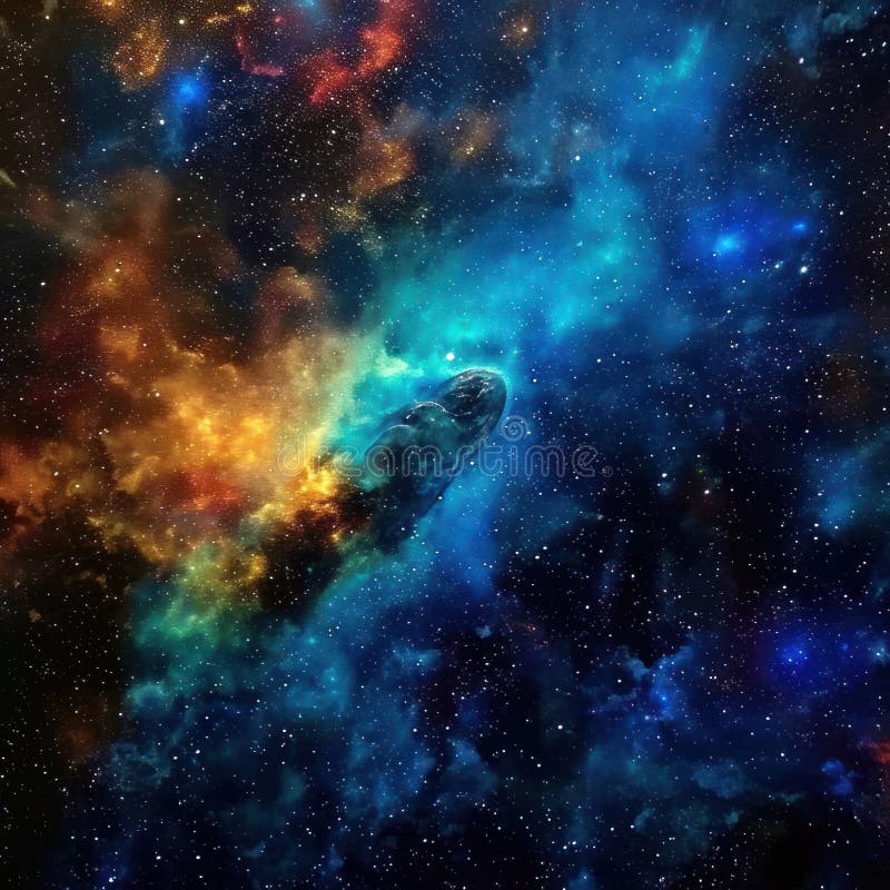 The Beauty of Sparkling Colorful Nebulae in Deep Space is Formed from ...