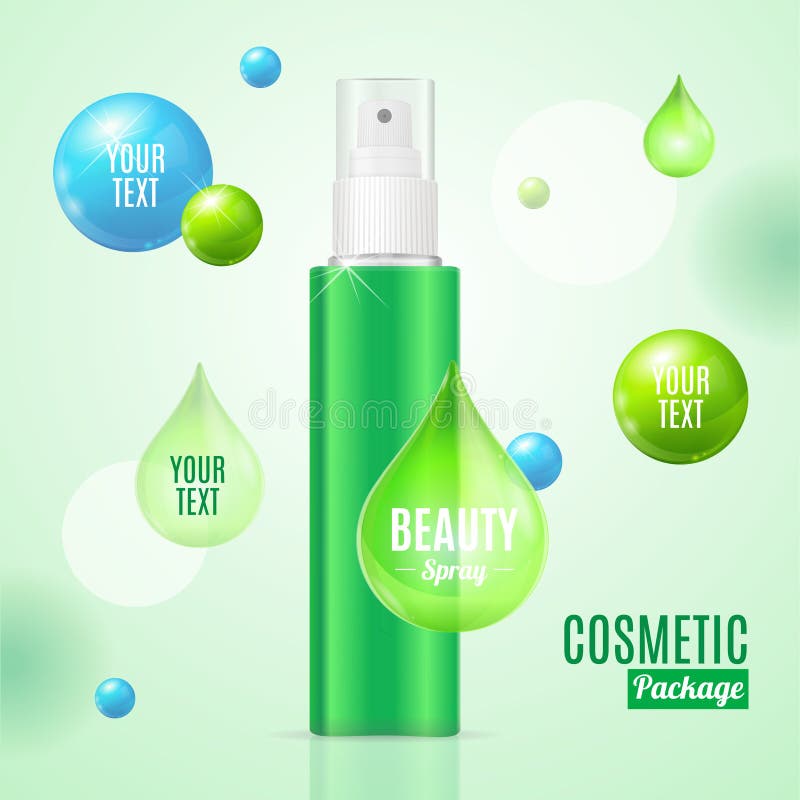 Beauty Spray Can Package Essence Bottle. Vector Stock Vector ...