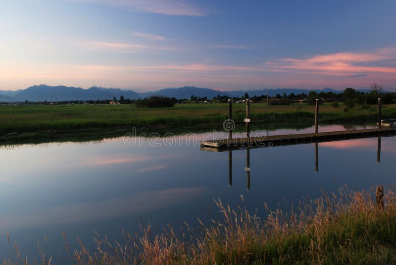 Beauty of stream at sunset stock image. Image of pier - 2749517