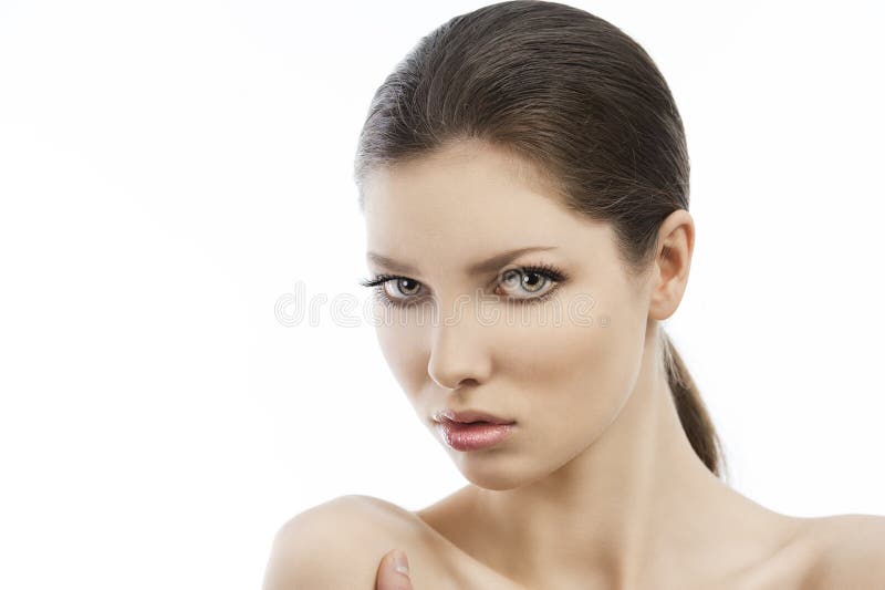 Beauty Style Face Shot, she Has Left Stock Image - Image of expression ...