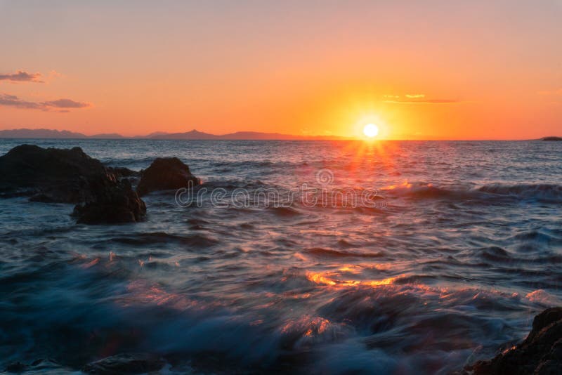 Beauty Summer Sunset at the Sea Stock Photo - Image of dusk, cool ...