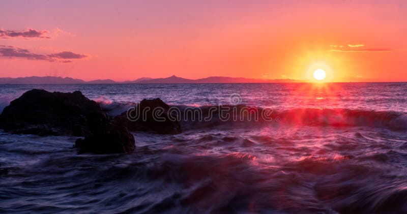 Beauty Summer Sunset at the Sea Stock Image - Image of backdrop ...