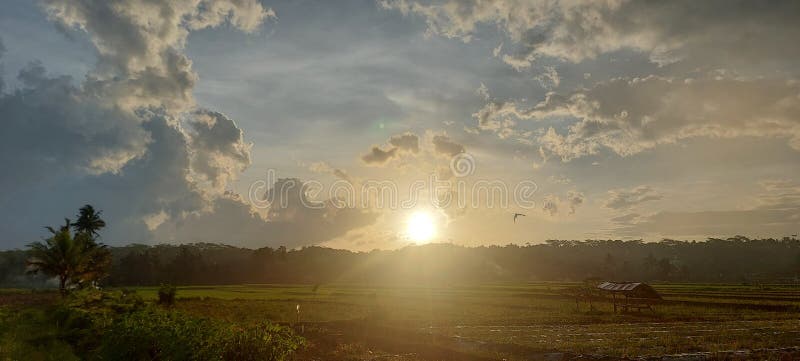 Beauty Sunset after 30 Minut Rain at My Home Town East Java Stock Photo ...
