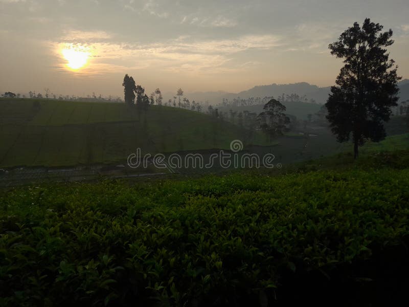 The Beauty of the Sunset in the Mountains of West Bandung Stock Image ...