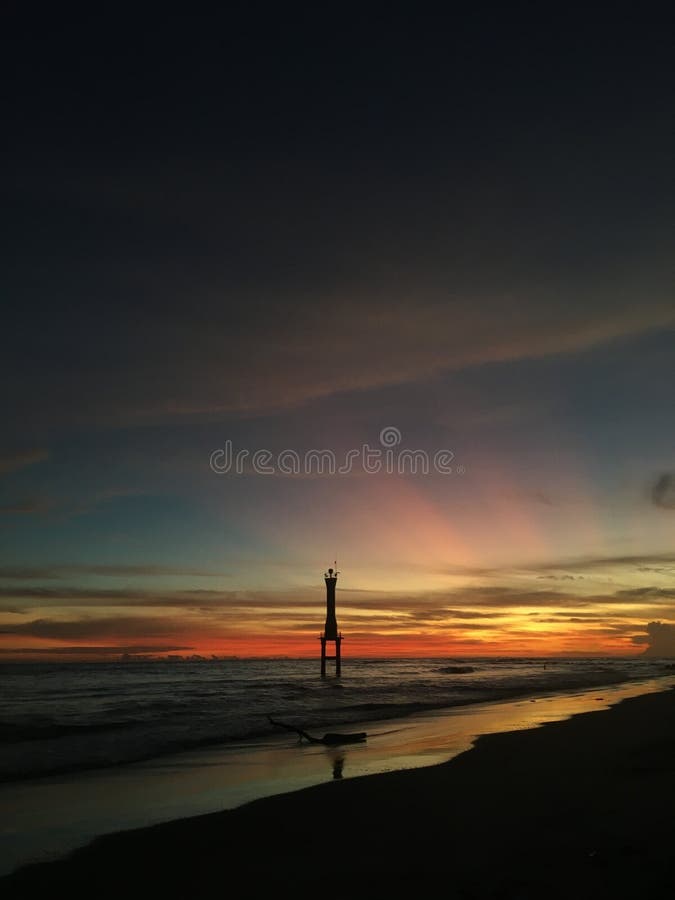 Beauty Sunset View from Beach in Saint Malo. Natural Pool in Saint-Malo ...