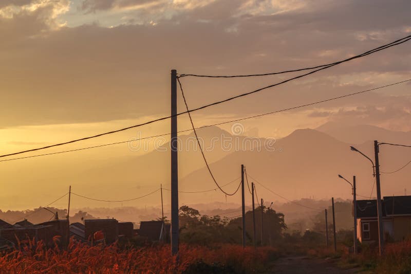 Beauty Sunset Siluet Sun Mountain Stock Image - Image of sunset, siluet ...