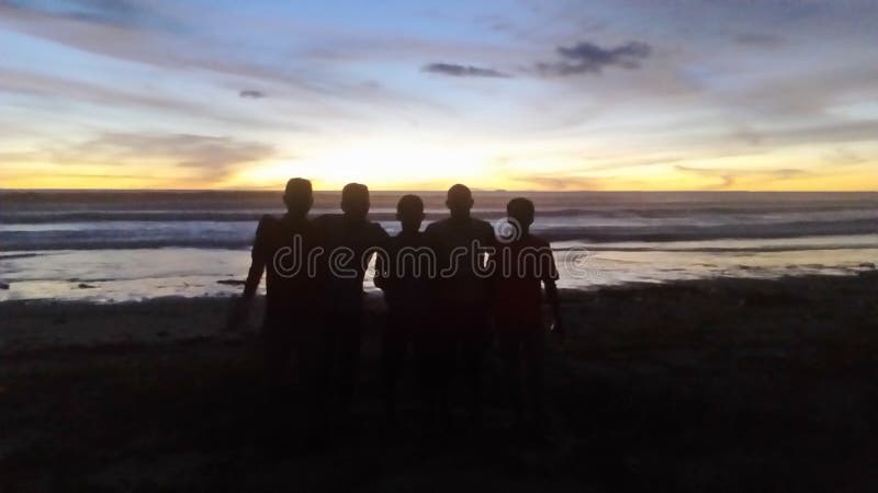 The Beauty of the Sunset with the Sky is Red Nice Moment Stock Image ...