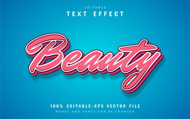 Beauty Text Effect Editable Stock Vector - Illustration of alphabet ...