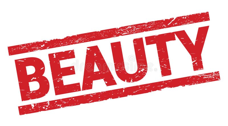 BEAUTY Text on Red Rectangle Stamp Sign Stock Photo - Image of beauty ...