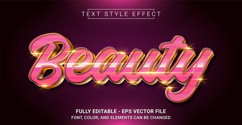 Beauty Text Style Effect. Editable Graphic Text Template Stock Vector ...
