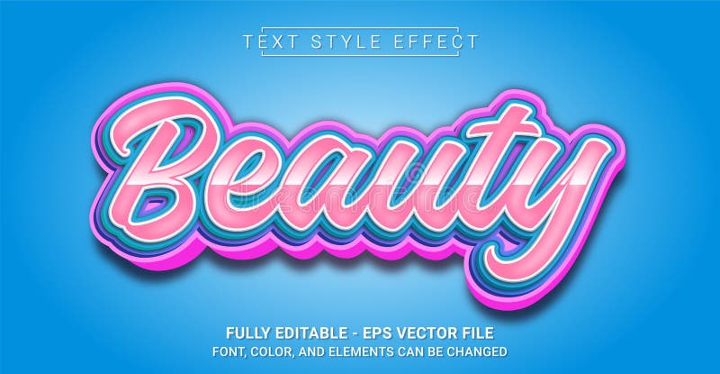 Beauty Text Style Effect. Editable Graphic Text Template Stock Vector ...