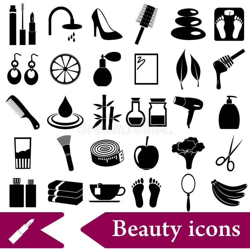 Beauty Theme Big Set of Various Icons Eps10 Stock Vector - Illustration ...