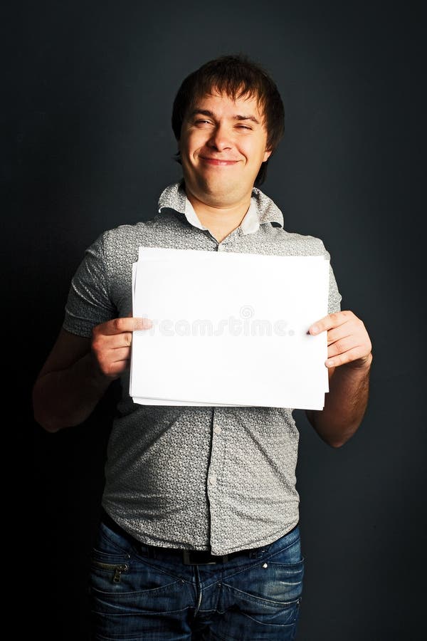 Beauty Toung Happy Man with Table Stock Photo - Image of friendly ...