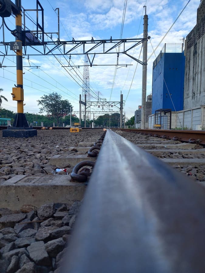The Beauty of the Train Rail in the Afternoon at Rest Stock Image ...