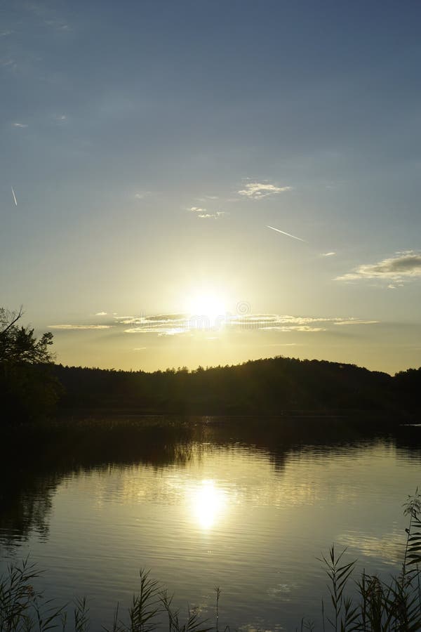 The Beauty and Tranquility of the Evening Lake Stock Photo - Image of ...