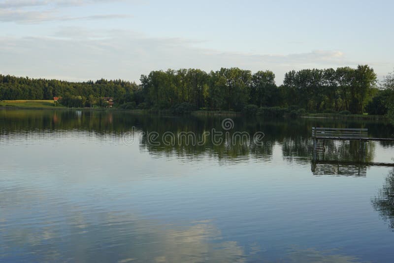 The Beauty and Tranquility of the Evening Lake Stock Image - Image of ...