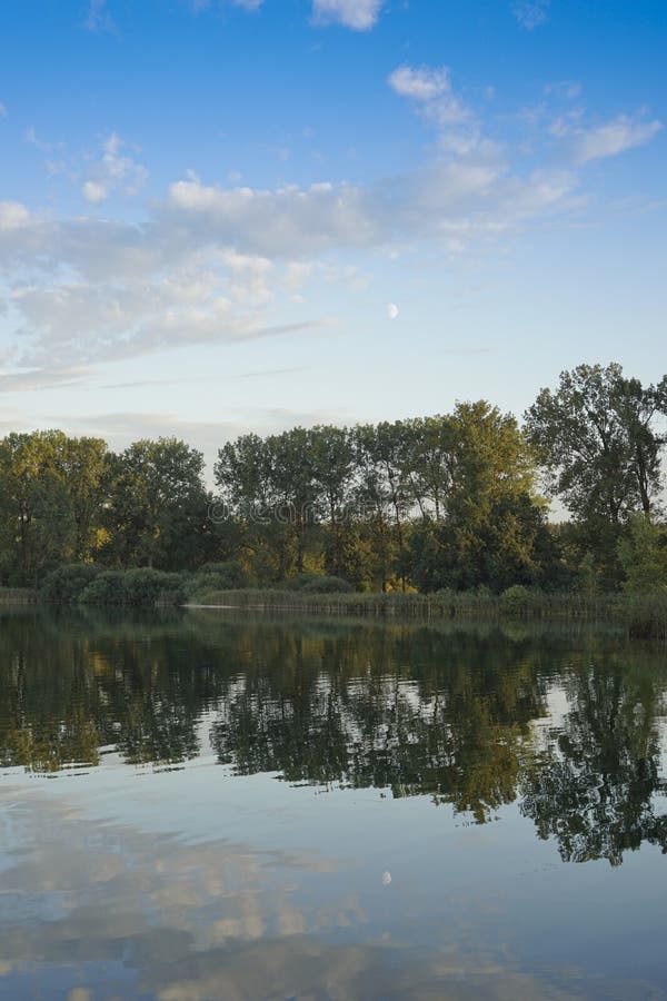 The Beauty and Tranquility of the Evening Lake Stock Photo - Image of ...