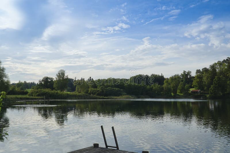 The Beauty and Tranquility of the Evening Lake Stock Photo - Image of ...