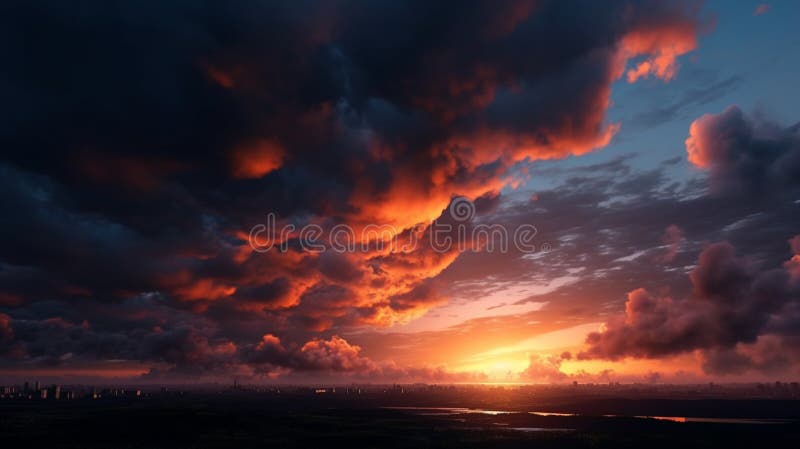 The Beauty of Twilight, Mesmerizing Sunset Sky Background Stock ...