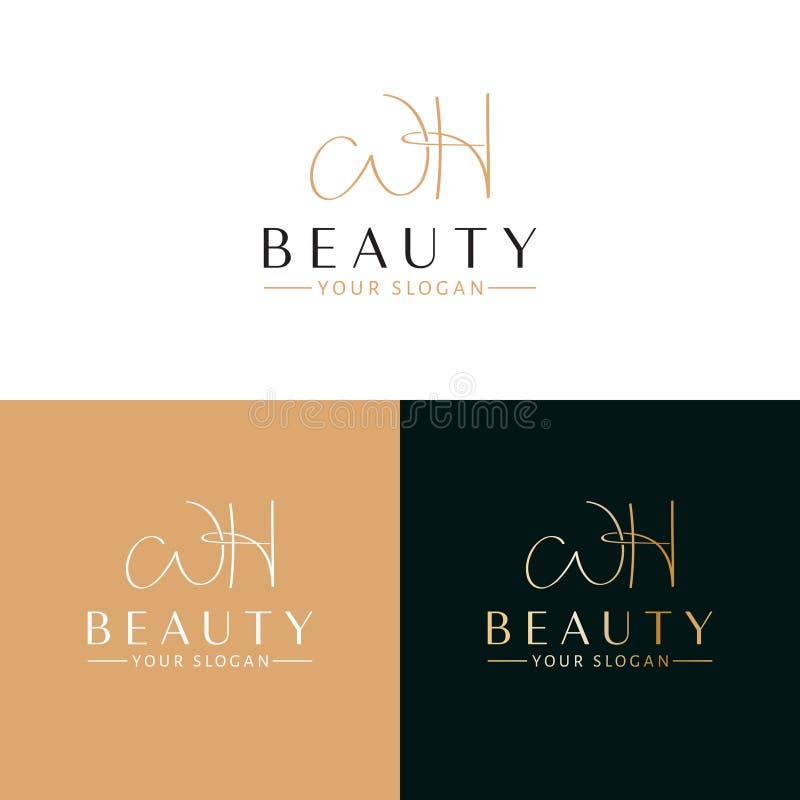 Beauty Vector Logo Design. WH Initials Logotype Stock Vector ...