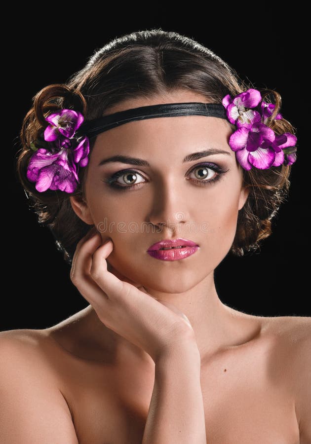 Violet lips and eyelids stock image. Image of violet - 19371233