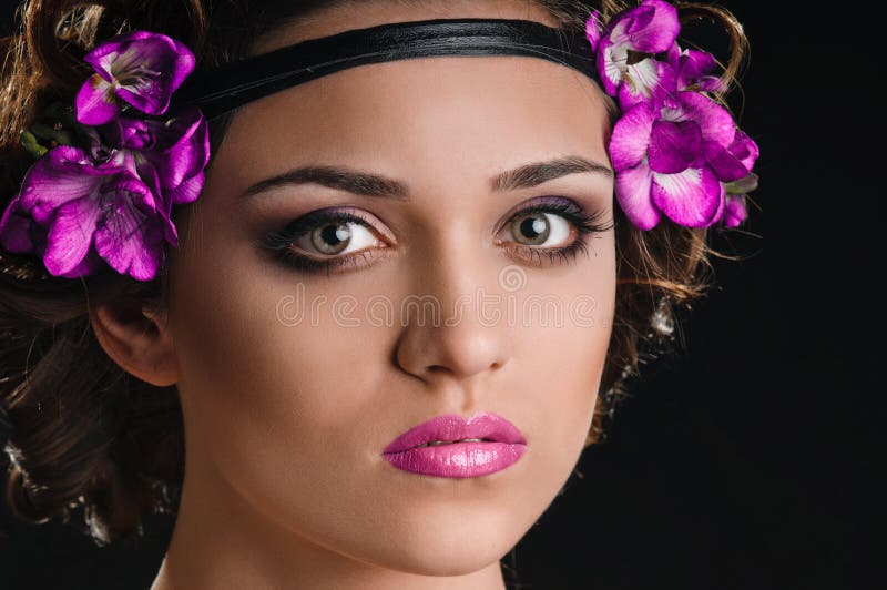 Violet lips and eyelids stock image. Image of violet - 19371233