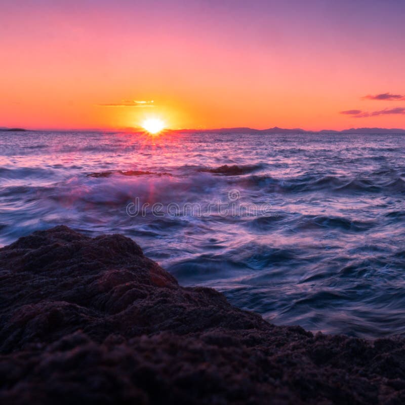 Beauty Warm Summer Sunset at the Sea Stock Photo - Image of beautiful ...