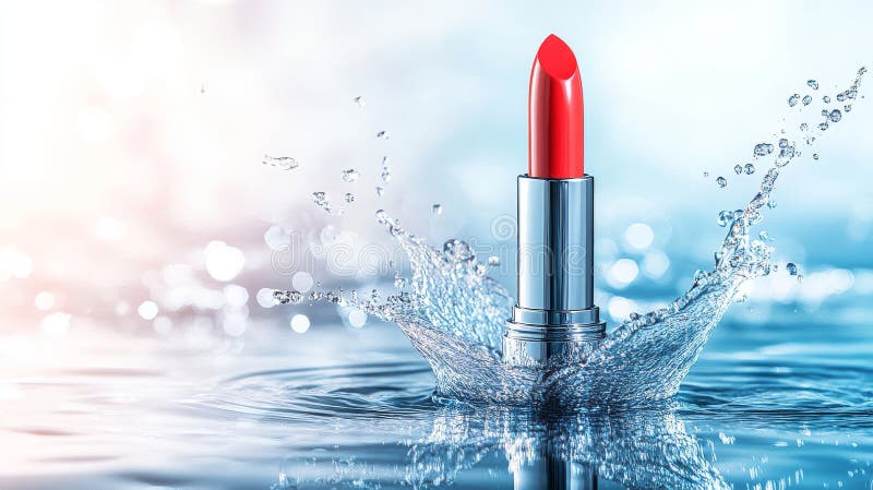 The Beauty and Water of Lipstick Splash Stock Image - Image of colours ...