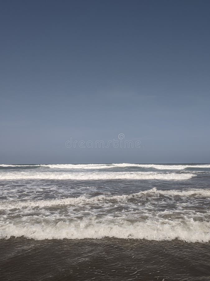 The Beauty of the Waves on the Indonesian Coast Stock Image - Image of ...