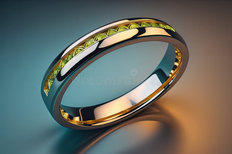 The Beauty Wedding Ring. Golden Ring with Diamonds Stock Illustration ...
