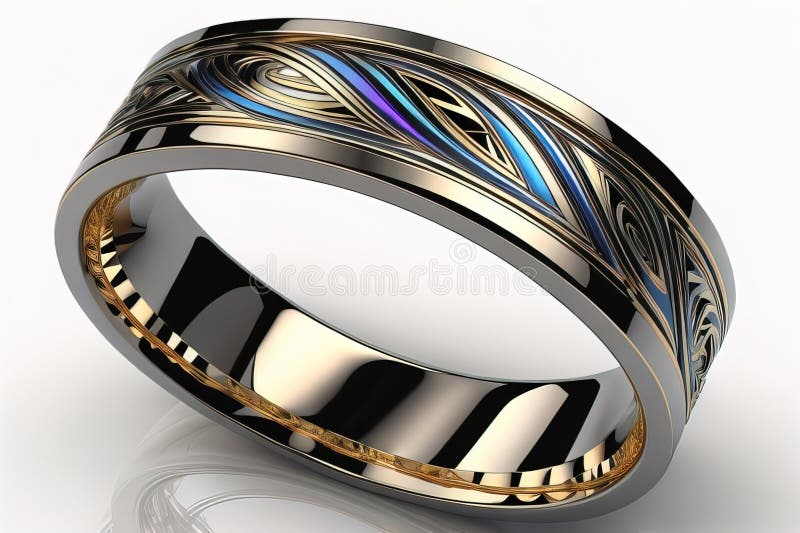 The Beauty Wedding Ring. Golden and Silver Stock Illustration ...