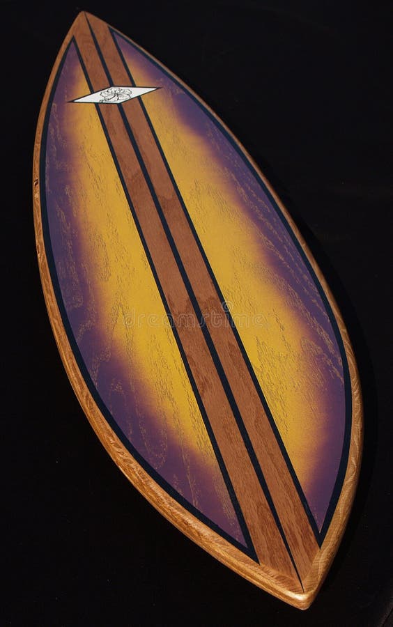 Beauty Wild Wood Surfboard on Black Background Stock Image - Image of ...