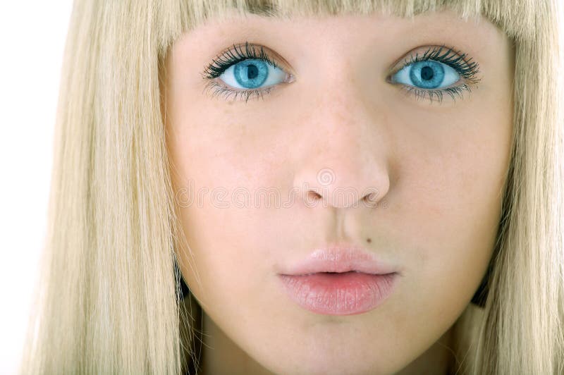 Beauty Woman Wonder Face with Open Mouth Stock Photo - Image of glamour ...