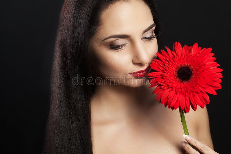 Beauty Woman Face Closeup Of A Beautiful Young Female Model With Soft