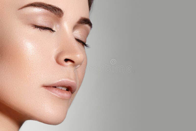 Beauty Woman Face Portrait Beautiful Spa Model Girl With Perfect Fresh