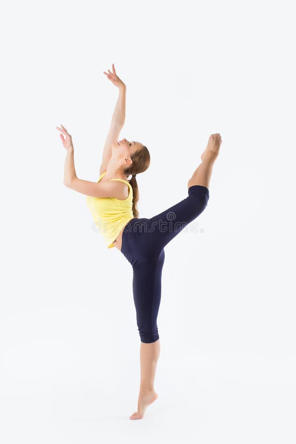 Beauty Woman Stand - Dancer Pose Stock Image - Image of stretching ...