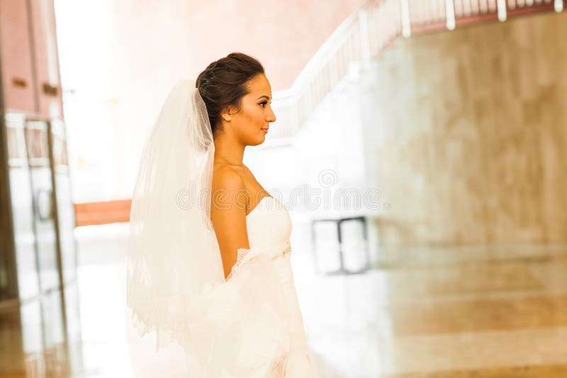 Beauty young bride alone stock photo. Image of happy - 64714766
