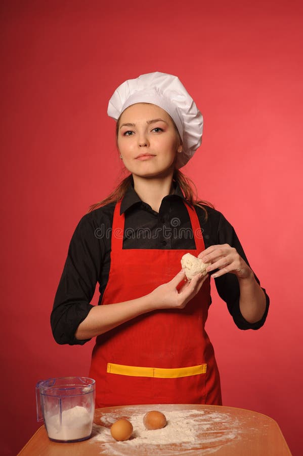 Beauty young cook stock photo. Image of bakehouse, positive - 38875484