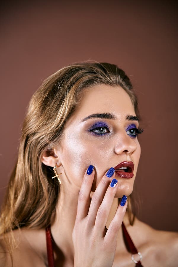 Beauty Young Woman Face Portrait Model Girl With Perfect Fresh Clean