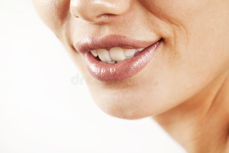 Beauty young woman lips stock image. Image of smile, natural - 77335245