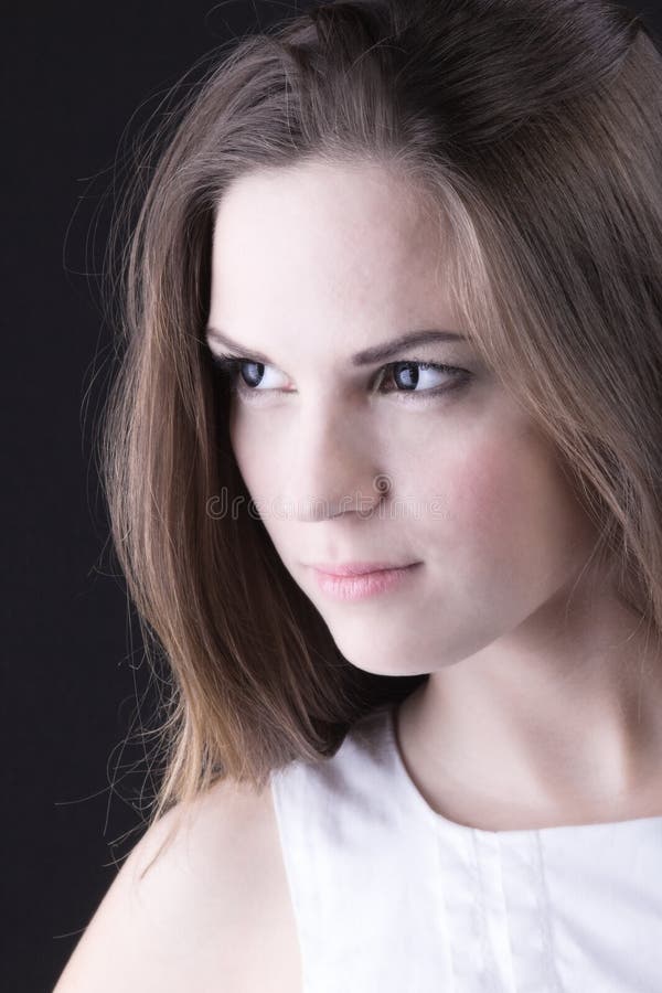 Beauty Young Woman Look at Light Stock Image - Image of people, color ...