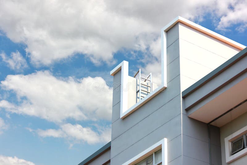 Top Building with Blue Sky White Cloud Nature Background Stock Image ...
