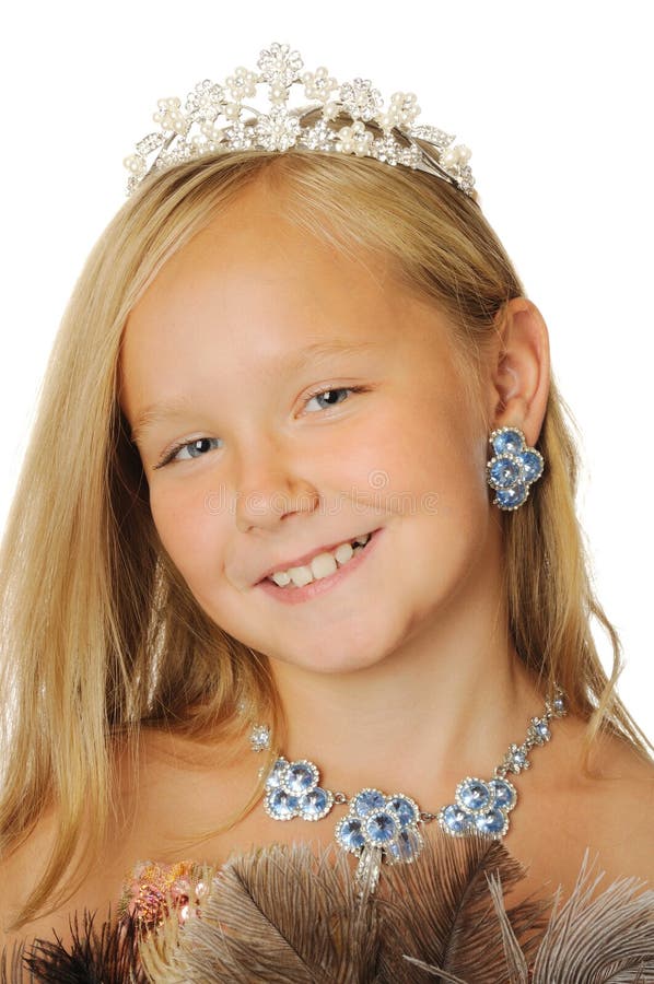 Beautyful Princess with Feather Fan Stock Photo - Image of happiness ...